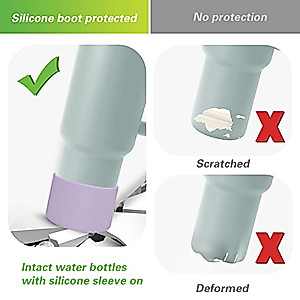 AIERSA 2Pcs Silicone Boot for Simple Modern Trek 40 oz Tumbler with Handle, Protective Water Bottle Bottom Sleeve Cover, Tumbler Accessories, Wisteria