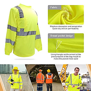 A-SAFETY Construction Shirts for Men M Yellow