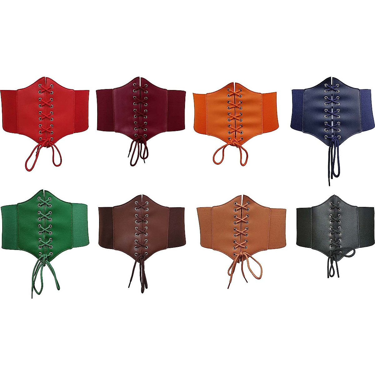 HOEREV Elastic Wide Band Elastic Tied Waspie Corset Waist Belt,XX-Large,Black