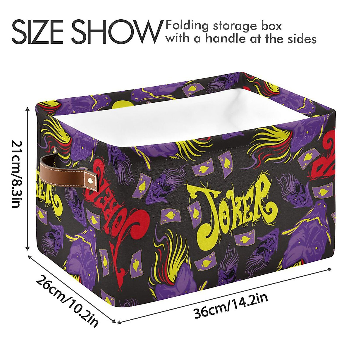 GuoChe Yellow Purple Joker and Card Pattern storage bins sheet folding rack little