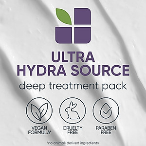 Biolage Ultra Hydra Source Deep Treatment Pack | Leave-In Hair Mask | Conditions, Softens & Restores Hair | For Very Dry Hair | Paraben-Free | Vegan | Cruelty Free | 10.1 Fl. Oz