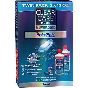 Clear Care Cleaning & Disinfection Solution-12 oz, Twin Value Pack (Pack of 4)