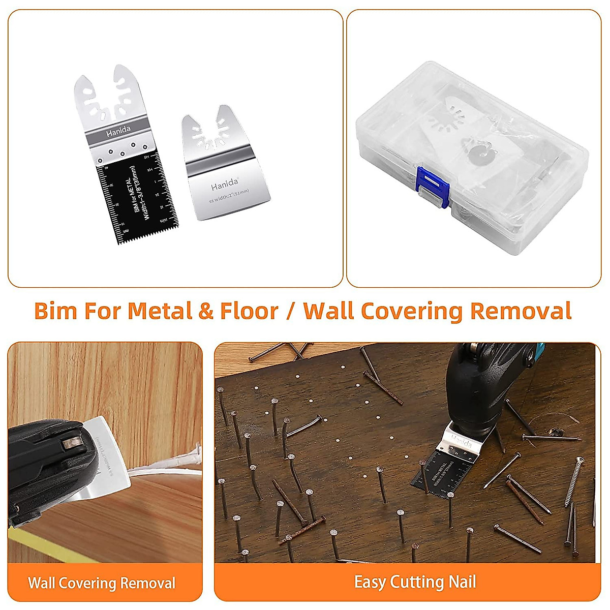 24PCS Universal Wood Metal Oscillating Multitool Quick Release Saw Blades Fit Fein Multimaster Porter Cable Black & Decker Rockwell Ridgid Ryobi Milwaukee Chicago Craftsman