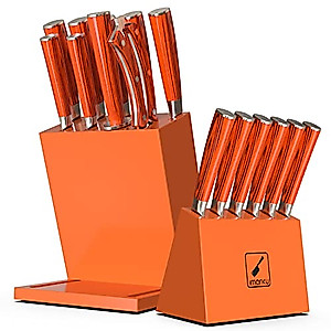 Knife Set, imarku 16-Pieces Kitchen Knife Set, Premium Japanese High Carbon Stainless Steel Knife Sets for Kitchen with Removable Block, Ergonomic Pakkawood Handles