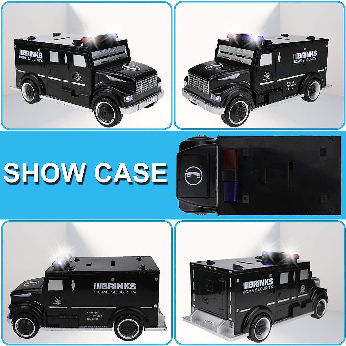 Yoego Kids Money Bank, Electronic Piggy Banks, Great Gift Toy for Kids Children, Cool Armored Car Bank Password Coin Bank, Perfect Toy Gifts for Boys Girls (Black)