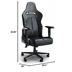 Razer Enki X Essential Gaming Chair: All-Day Gaming Comfort - Built-in Lumbar Arch - Optimized Cushion Density - Dual-Textured, Eco-Friendly Synthetic Leather - Adjustable 152-degree Recline