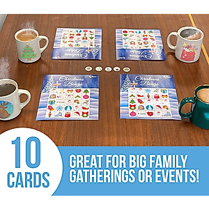 Regal Games - Holiday Bingo Set - Family Size Game Kit - Includes 10 Bingo Cards, 168 Bingo Marking Chips, 24 Calling Chips - 8” x 7” Cardstock