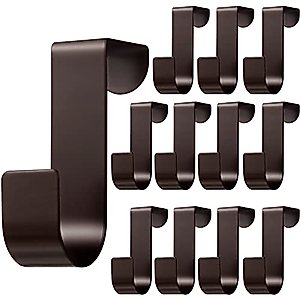 12 Pcs 1 3/8 1 3/4 inch Over The Cabinet Door Hooks Organizer Holder Over Door Z-Shaped Metal Hanger Hook Bathroom Organizer Rack Hanger for Clothes Towels Keys
