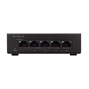 Cisco SF110D-05 Unmanaged Switch | 5 Ports 10/100 | Limited Lifetime Protection (SF110D-05-NA)