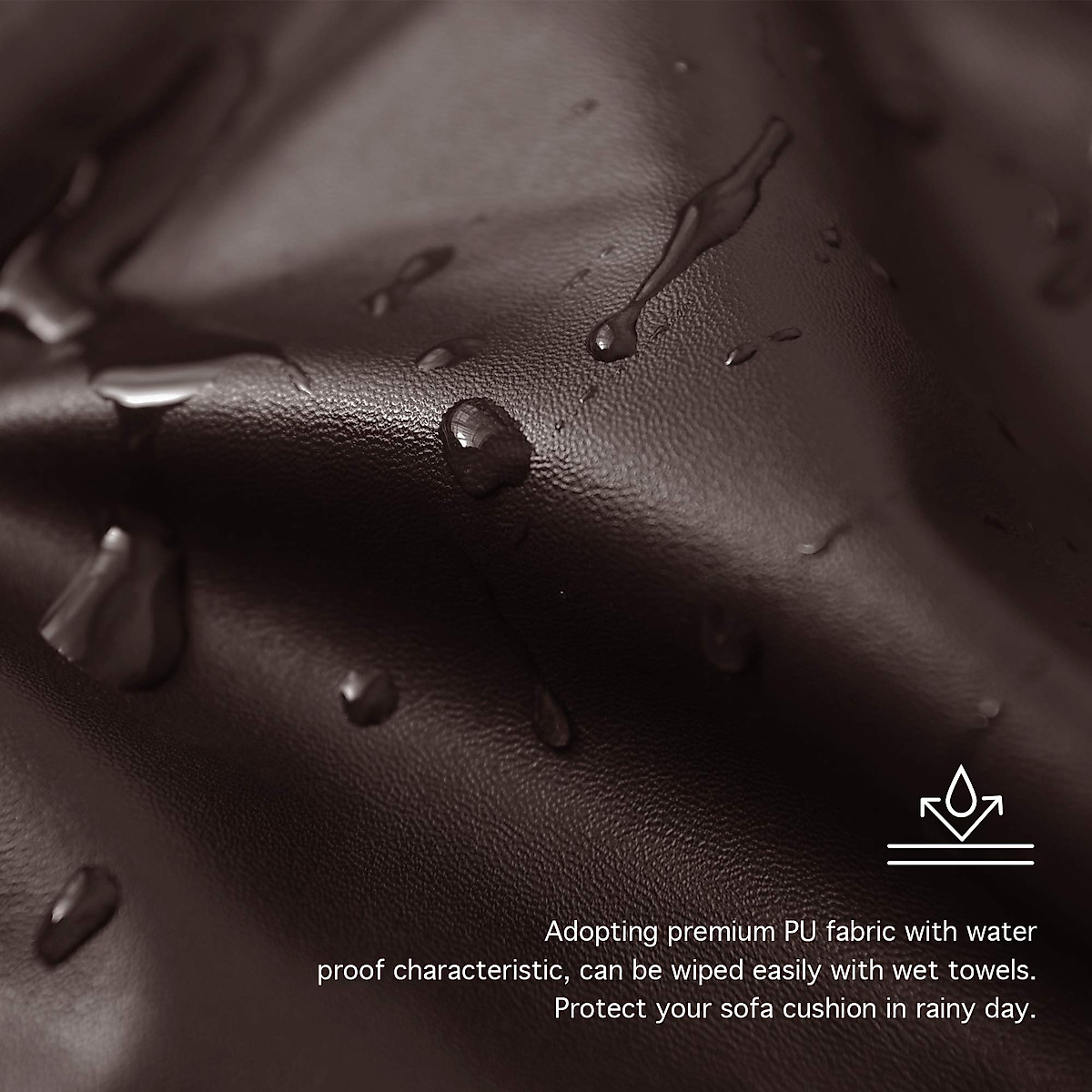 Yates Home PU Leather Couch Sofa Cushion Slipcover Water-Proof Elastic Chair RV Seat Covers Sofa Furniture Protector Slip Cover for Settee Seater Replacement in Living Room（Loveseat, Chocolate）