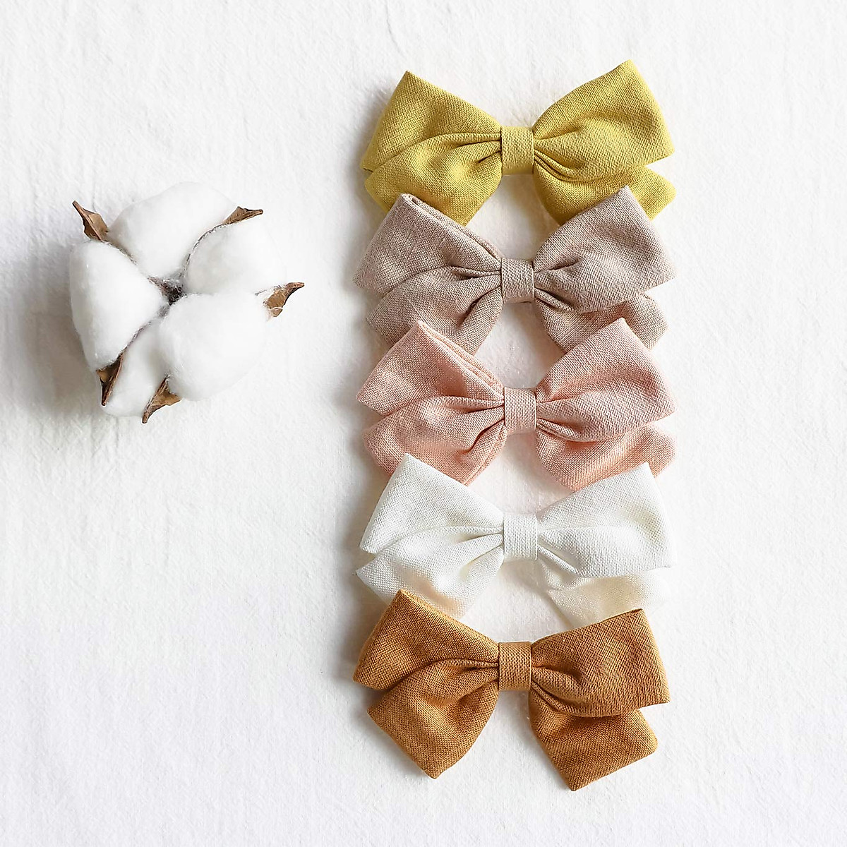 Baby Girl Hair Clips Bows Barrettes 10 Pack Fully Lined Alligator Clip 3.4 Inch Hair Accessories for Little Girls Toddler Kids Children