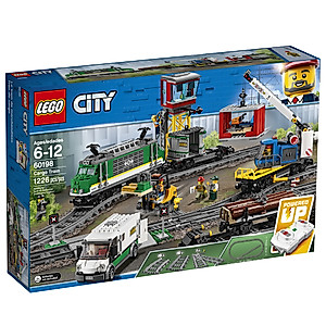LEGO City Cargo Train 60198 Exclusive Remote Control Train Building Set with Tracks for Kids, Top Present for Boys and Girls (1226 Pieces)
