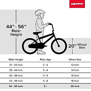 Huffy Axilus 20" Kid's BMX Bike, Beginner Level Rider, Ages 5+ Years Old, 3 Piece Steel Crank, 44/16 Gearing, Rugged and Durable, Strong and Lightweight for Speed and Handling, Matte Silver