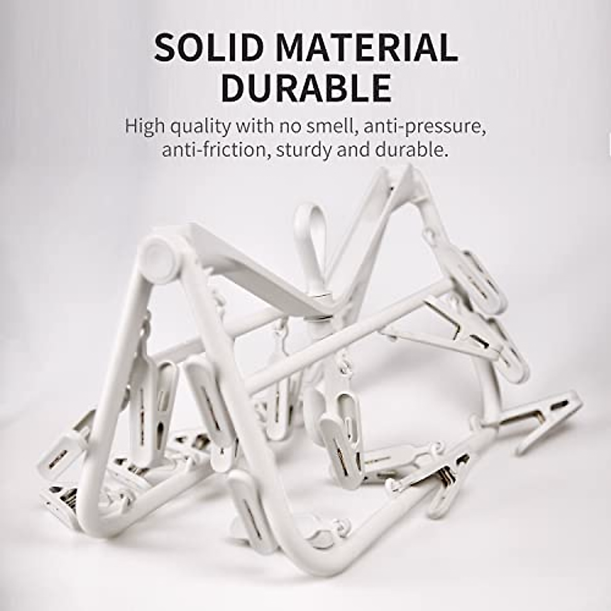 Foyer Nuage Plastic PP Drying Hanger, Anti-Rusty Drying Rack for Clothes, Socks, Lingeries, Delicates, Drying Hanger with 20 Clips for Baby Clothes, Towels