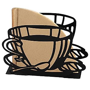 Stainless Steel Coffee Filter Holder Storage Container Coffee Organizer Station Coffee Bar Accessories Vertical Paper Towel Holder Restaurant Desktop Napkin Storage Rack