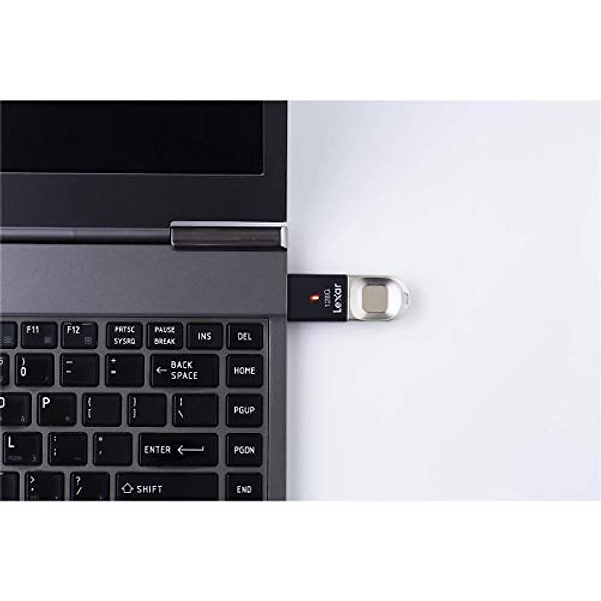 Lexar 64GB Jumpdrive Fingerprint F35 USB 3.0 Flash Drive for Storage Expansion and Backup, Up to 250MB/s Read, Black/Silver (LJDF35-64GBNL)