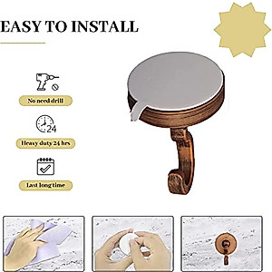 Dacall Command Hooks, Ceiling Hooks Adhesive, Bathrooms Hooks for Hanging Coat, Hat, Heavy Duty, Damage Free, 4 Packs, Towel Hooks Holder - 5lbs (Max) for Bathrooms, Living Room, Kitchen, Bronze