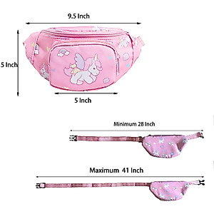 Latuasa Kids Fanny Pack Girls Waist Bag Crossbody Travel Belt Bag Purse Bag Pink Unicorn