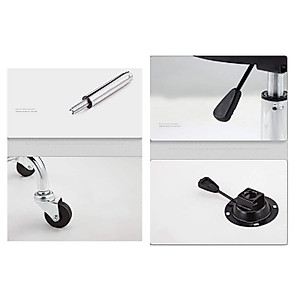 WOGQX Round Rolling Stool Chair PU Leather Height Adjustable 360° Swivel for Spa, Salon, Medical Office, Tattoo, Home, Car Shop, Massage