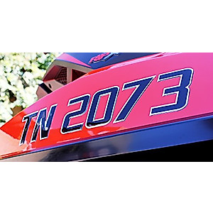 Boat & PWC Registration Number Set (16pcs) Black Center/Chrome Outline Domed (Sport Series)