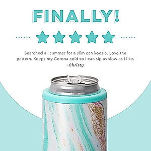 Swig Life Wanderlust + Matte Aqua Seltzer Lovers Gift Set, Includes (2) 12oz Skinny Can Coolers, Triple Insulated, Stainless Steel, Easy to Clean, and Dishwasher Safe