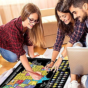 Scratch Off Map of United States + ALL 63 US National Parks Scratch Off Poster, 85 USA Landmarks, Travel Map Kit, 50 State Photo Wall Adventure Maps, Journal Gifts for Travelers by Bright Standards