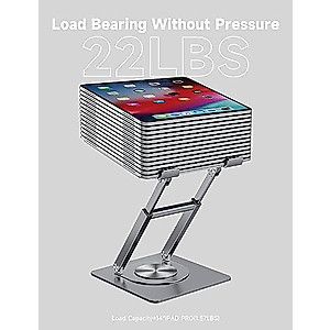 MCHOSE Laptop Stand for Desk, 360°Swivel Base Standing Desk Converter, Adjustable Height from 2" to 23" Tall, Standing or Sitting Desk Riser Compatible with All Laptops 10-16",Silver