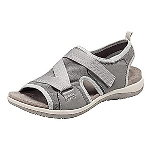 Earth Origins Women’s Saco Sandals for Casual, Walking and Everyday - Grey Multi - 9
