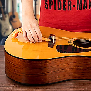 Musiin 3 in 1 Guitar String Changing Tool, Guitar String Winder, Guitar String Cutter, Guitar Bridge Pin Puller for Acoustic Electric Classical Guitar String Changing Restringing (Orange)