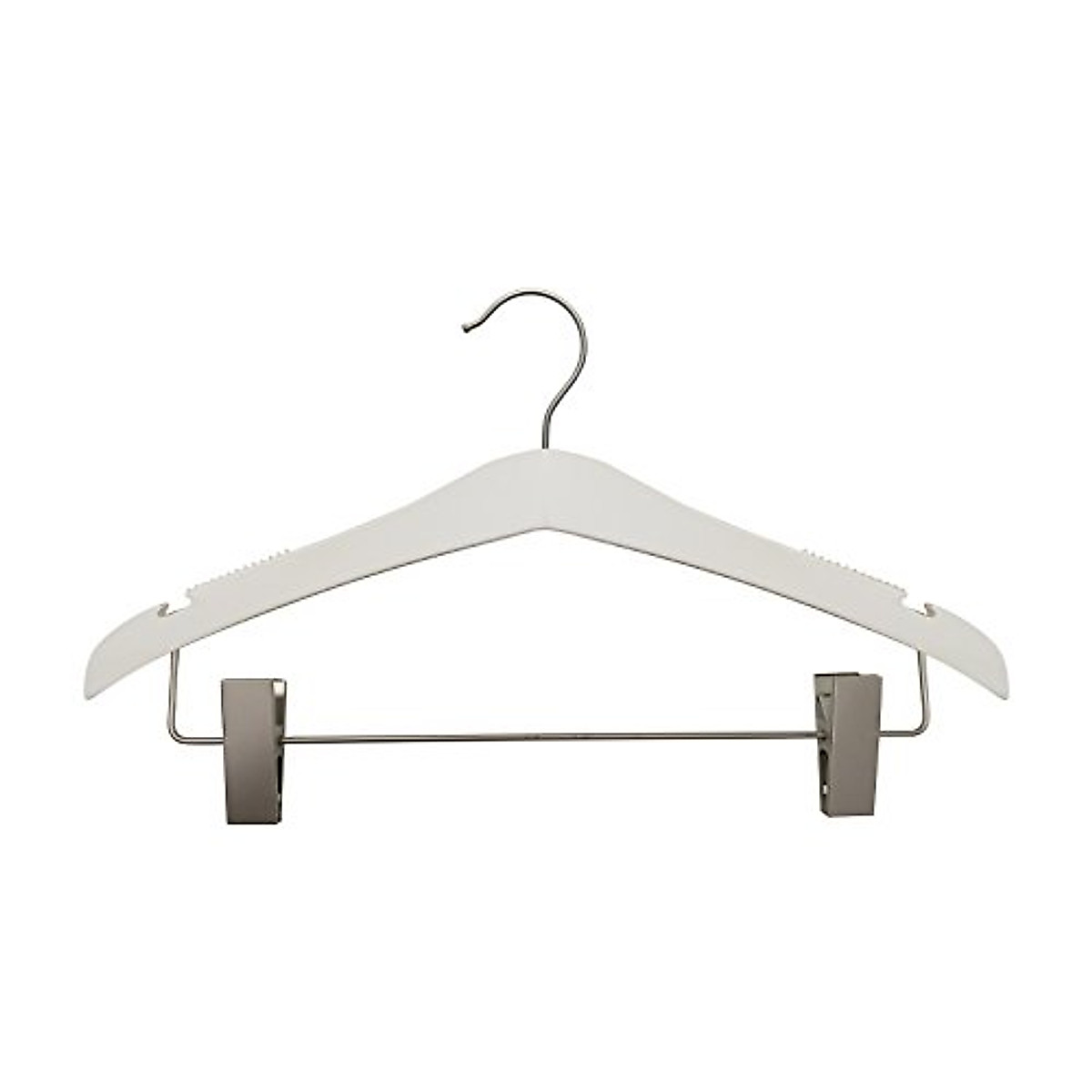 NAHANCO 30117RC Signature Wood Hangers, Low Gloss White with Inset Grippers, 16 3/4" (Pack of 100)