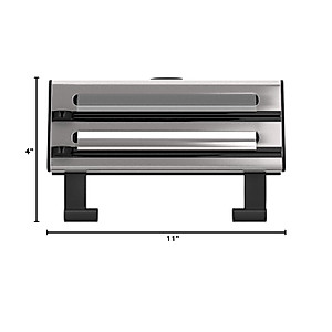 Emsa Triple Roll Dispenser Contura of Stainless Steel, Silver/Black