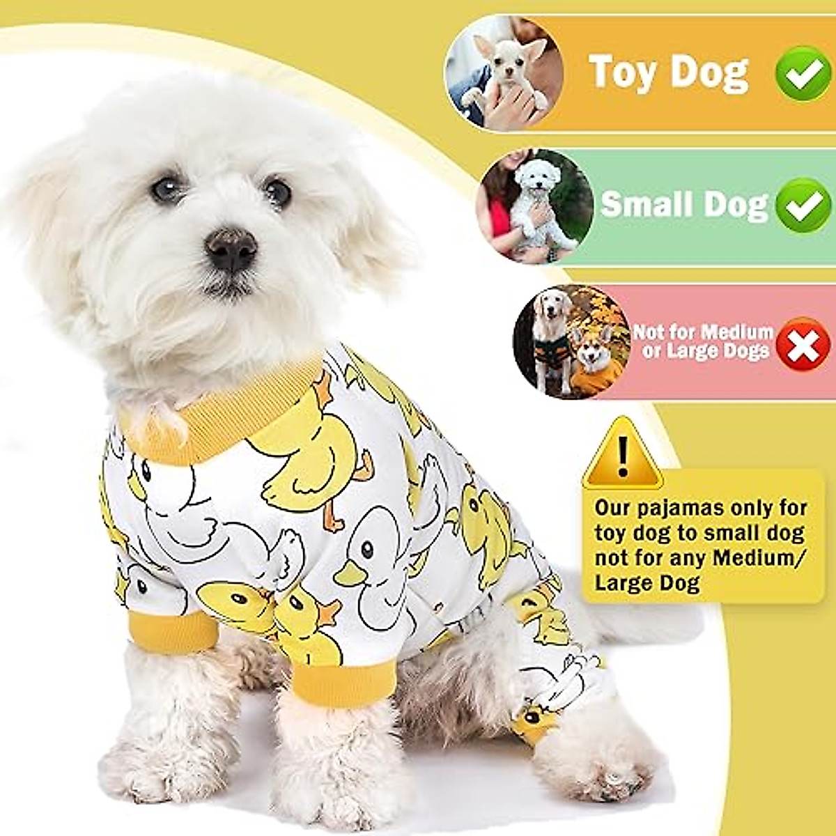 Dog Pajamas for Boy Girl, Velvet Dog Pjs Puppy Clothes, Animal Prints Pet Clothes Female, Fall Pet Sweater Teacup Puppy Outfit (Duck, Medium)
