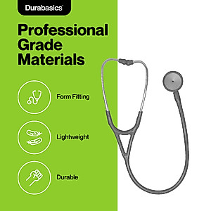Durabasics Stethoscope Ear Tips Replacement for Littmann Stethoscopes - Compatible with Littman Ear Tips Replacement, Stethoscope Ear Pieces, Littmann Stethoscope Parts & Cardiology IV Parts - Grey