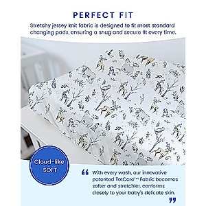 Extra Stretchy Changing Pad Cover, TotBasic Ultra Soft Premium Jersey Knit Changing Pad Sheets, Unisex for Boys and Girls, Safety Strap, Fits All Standard Changing Tables/Dresser Tops - 2 Pack