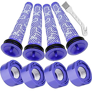Yeebarle 8 Pack Replacement for Dyson V7, V8 Animal and Absolute Vacuum, 4 Pre-Filters and 4 Post-Filters Replaces Part # 965661-01 & 967478-01
