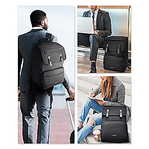 BAGSMART Laptop Backpack, Backpack For Men Women,Black Travel Backpack Fits 17.3 Inch Computer Work Back Pack College Bag With Charging Port