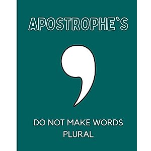 Apostrophe's Do Not Make Words Plural | Grammar For Adults | Grammar Gifts