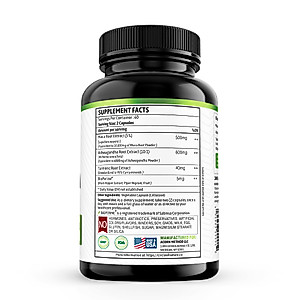 Maca Root 10,000 mg, Ashwagandha 6000mg Extract, Capsules for Men & Women with Turmeric Curcumin and Bioperine 120 Capsules Made in USA