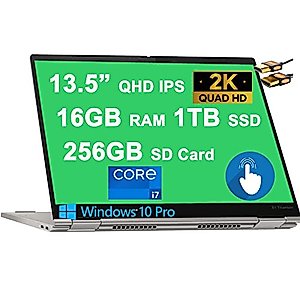 Lenovo ThinkPad X1 Titanium Yoga 13 Business 2-in-1 Laptop 13.5” QHD IPS Touch 11th Gen Intel 4-core i7-1160G7 16GB RAM 1TB SSD + 256GB SD Card Fingerprint Backlit Thunderbolt Win10Pro + HDMI Cable