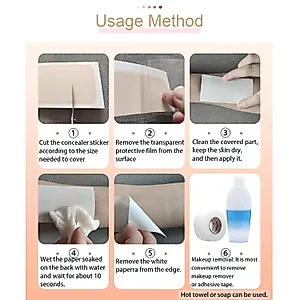 Tattoo Cover Up, Tape, Cover Up Sticker Pads Patches Sheets, Scar Concealing Tape, Waterproof, Lasts 3-7 days, Trendy Tape Available in 3 Color Options! 【Brown 4Pcs】