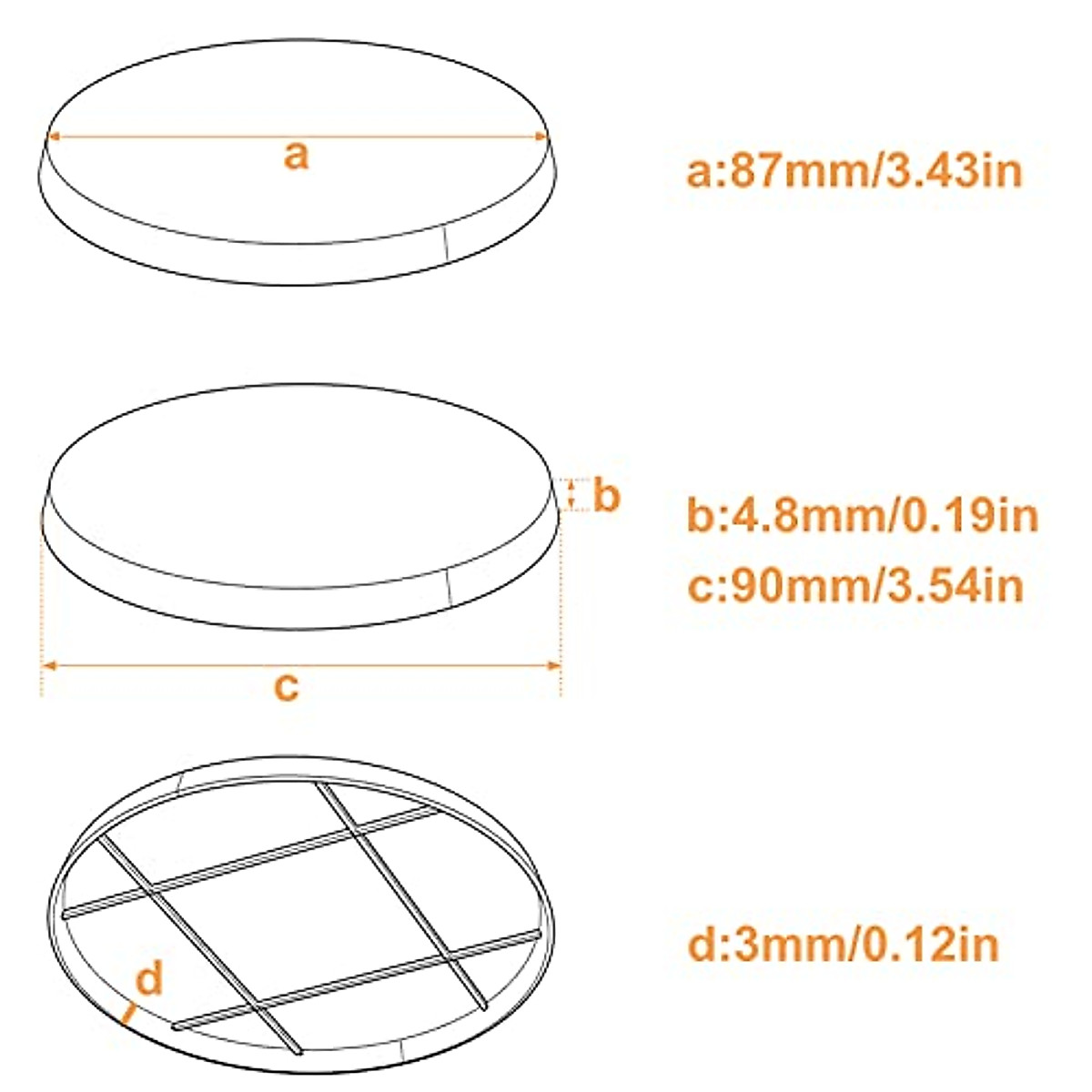 Evemodel 90mm 15pcs Round ABS Plastic Model Bases for Wargame Tabletop Military Simulation Scene