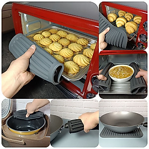 Silicone Trivets Set, Silicone Trivets Mats for Hot Pots and Pans, Heat Resistant Hot Pads for Kitchen Counter, Multi-Purpose & Versatile Trivets Mats, Silicone Pot Holder 9"X12" 2 Pack, Black Trivet