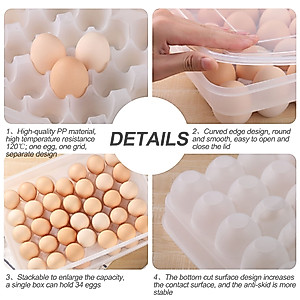 BEVOVBE Egg Holder For Refrigerator，Egg Storage Container Cartons Plastic Fridge Organizer Bins，Kitchen Freezer Deviled Egg Tray Containers With Lid Stackable 1pack