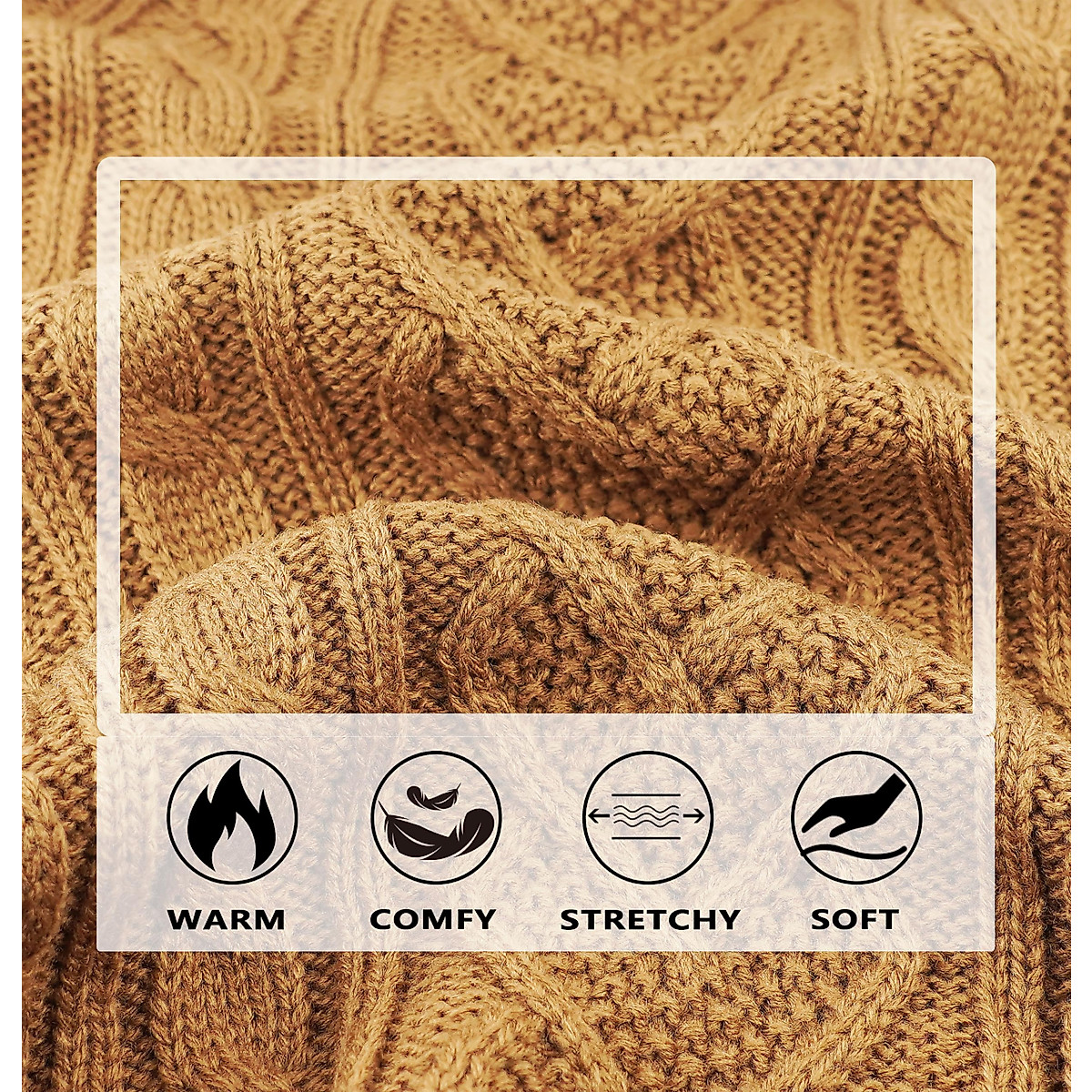 Small Dog Sweaters Dog Sweaters for Small Dogs Winter Dog Clothes for Chihuahua Warm Puppy Sweaters Cute Pet Clothes Turtleneck Doggie Outfit Thanksgiving Dog Sweater Girl Male (Khaki, S)