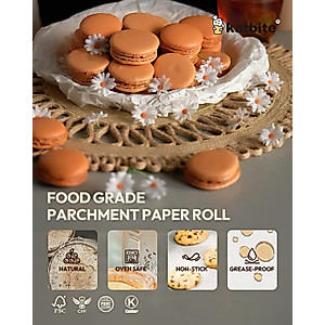 Katbite 15in x 242ft, 300 Sq.Ft Value Pack Parchment Paper Roll for Baking, Parchment Baking Paper with Serrated Cutter, Heavy Duty & Value Pack Parchment Roll for Cooking, Air Fryer, Steaming, Bread