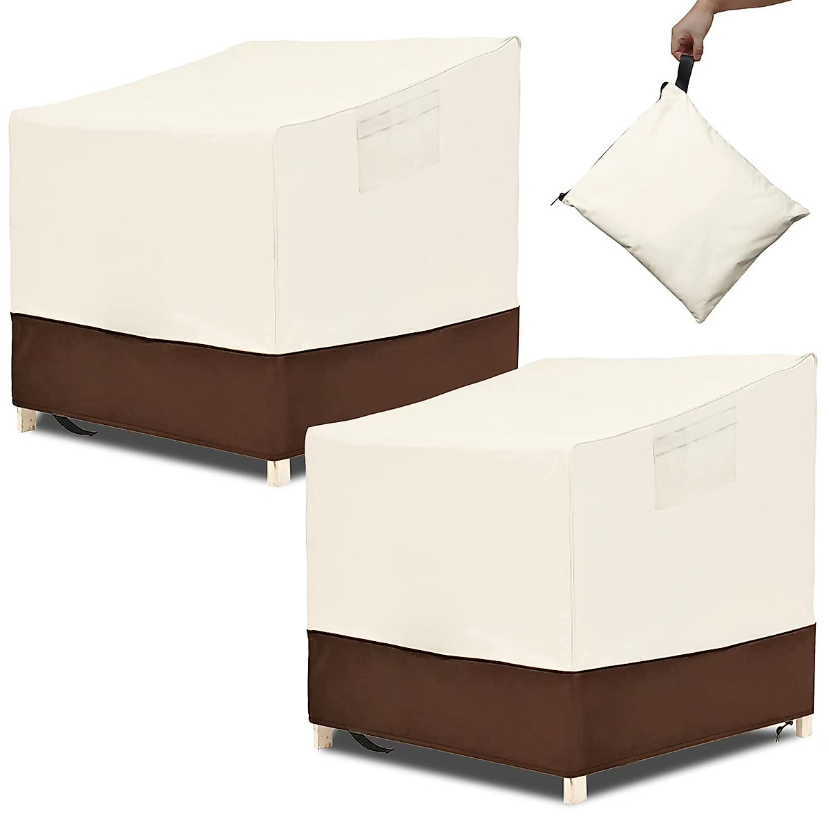 Cooskin Patio Furniture Cover 600D Waterproof Large Heavy Duty Outdoor Furniture Set Covers with Anti-UV and Wind-Proof Suitable for Patio Chair Set of 2 (35" W x 30" D x 35" H)