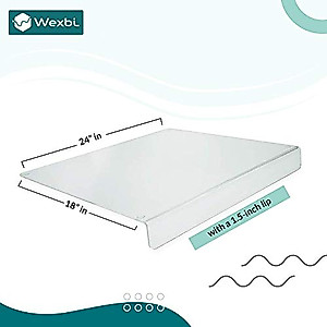 Acrylic Cutting Board for Kitchen with Lip, Non Slip cutting board (Clear Acrylic) by Wexbi, 24 x 18 inch