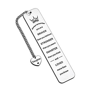Inspirational Bookmark Gifts for Daughter from Mom Dad, Graduation Gifts for Her, Valentines Day Gifts for Teen Girls, Birthday Gifts for Daughter in Law Adult, Christmas Stocking Stuffer for Daughter