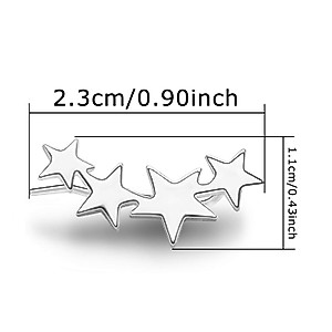 Sterling Silver Star Ear Climber - Hypoallergenic Ear Cuffs Stars Ear Crawler for Women Girls
