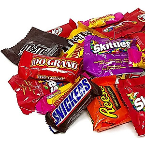 Chocolate and Chewy Fruit Candy Assortment - 4 lbs - Skittles, Starburst, Milky Way, Snickers, M&M's, Twix, Kit Kat, 100 Grand, Almond Joy and York - Chewy Fruity and Chocolatey Bulk Variety Mix - Individually Wrapped, 64 oz.